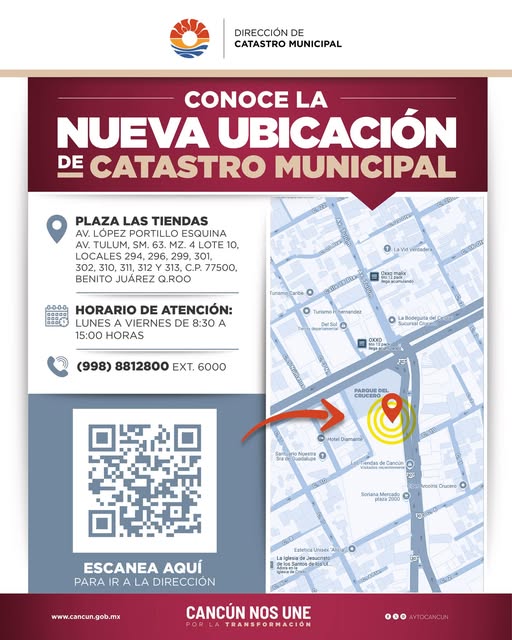 ANUNCIA CATASTRO MUNICIPAL NUEVA UBICACIÓN EN CANCÚN